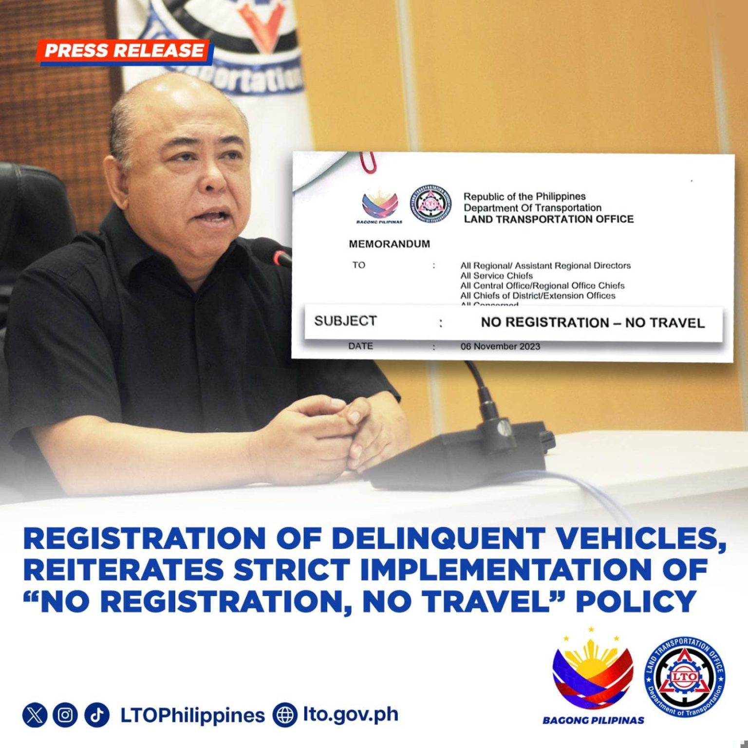 LTO Drive: No Registration, No Travel Rule for Unregistered Vehicles ...
