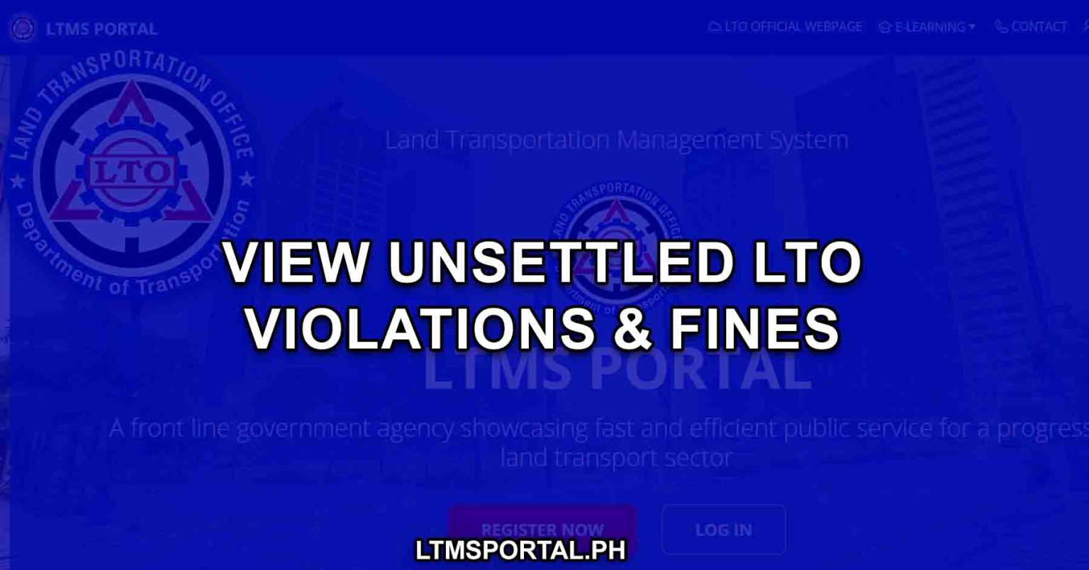 How to Check LTO Violations Online through LTMS Portal - LTMS PORTAL PH